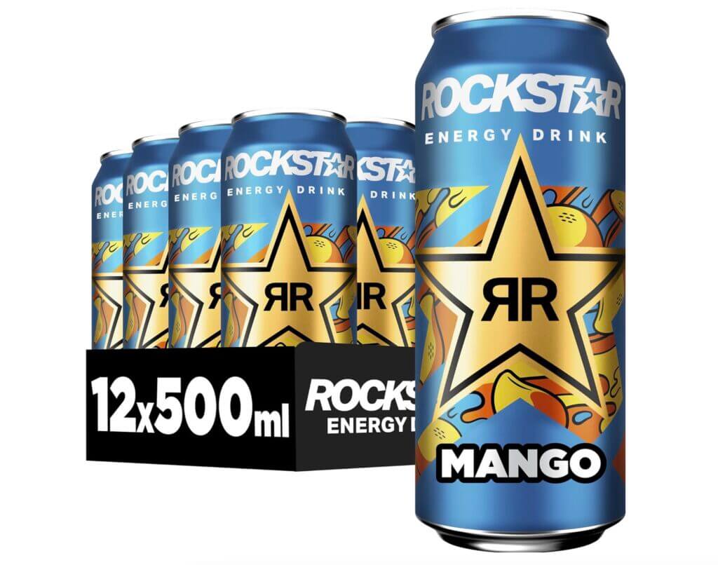 Rockstar Energy Drink Mango 12 x 500 ml - 35% Rabatt
