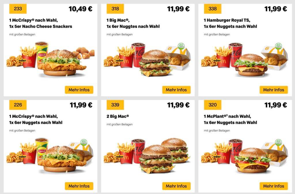 McDonald's Gutscheine 2025 zusätzlich als PDF zum ausdrucken